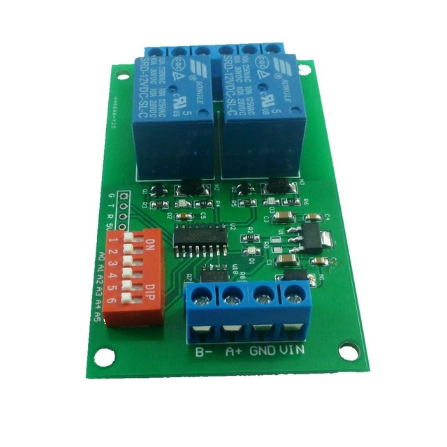 DC 5V/12V/24V 2 Channel RS485 Relay Modbus RTU PLC Module EUR 15,88 - PicClick FR