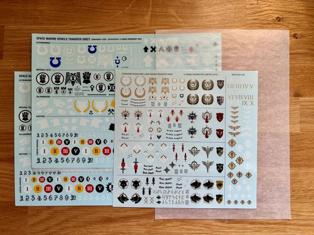 SPACE MARINE WARHAMMER World Exclusive HQ Command Tanks Transfer Sheets ...