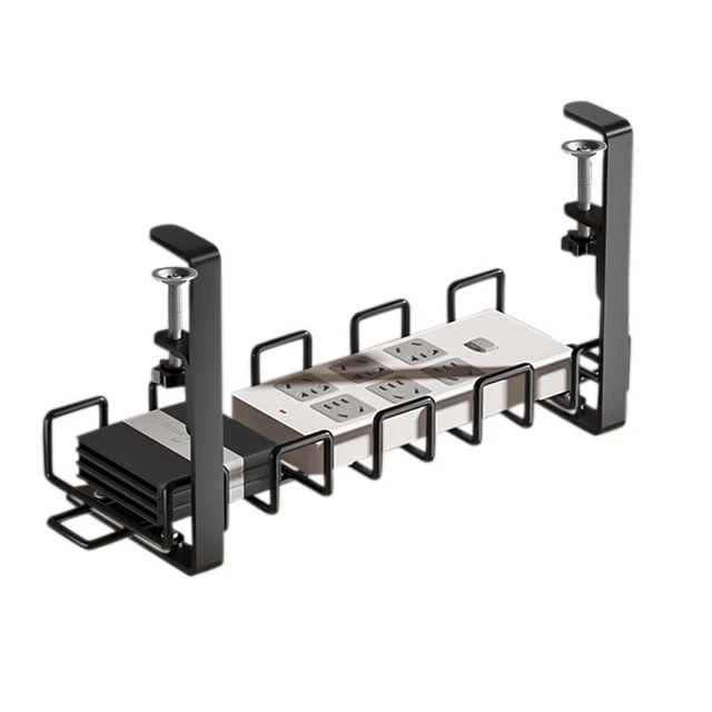 UNDER DESK CABLE Tray - Socket Cord Rack Cable Management (40cm Black ...