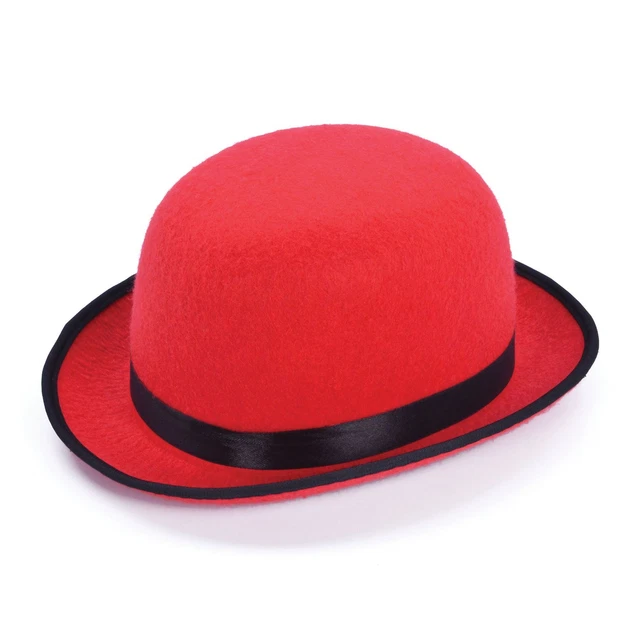 VINTAGE RED BOWLER Derby Hat Men Women Classic Fancy Dress - Shop Now ...