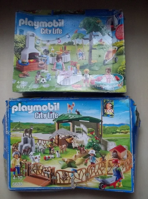 PLAYMOBIL CITY LIFE 6635 Parc animalier avec visiteurs 9272 Famille et ...