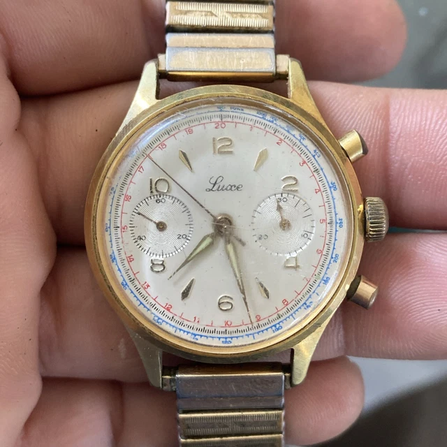 ANCIEN CHRONOGRAPHE LUXE 35,6mm @ CALIBRE LANDERON 149 Chrono Cal.L149 ...