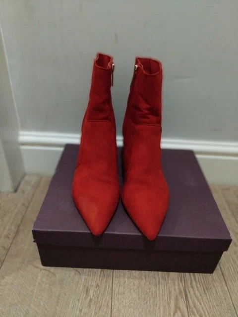 CARVELA SUEDE ANKLE Boots Red Pointy £27.00 - PicClick UK
