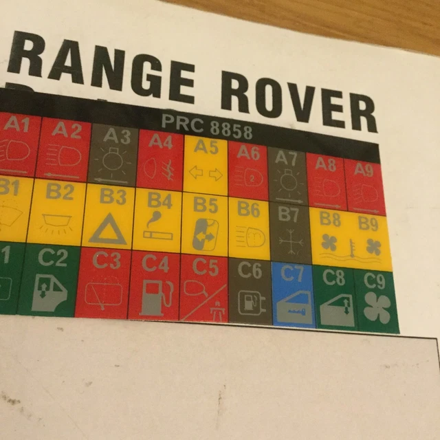 RANGE ROVER CLASSIC fuse cover label to vin HA 1987 - £3.75 - PicClick UK