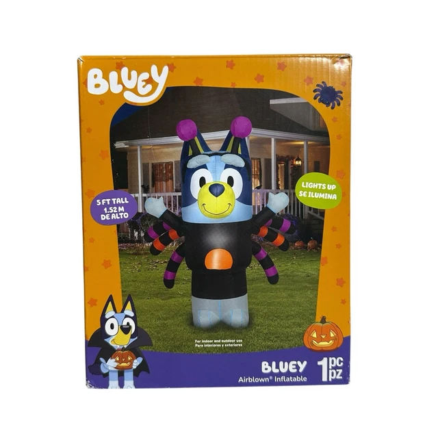 BLUEY 5 FT Halloween Airblown Inflatable Spider Costume Lights Up Yard ...