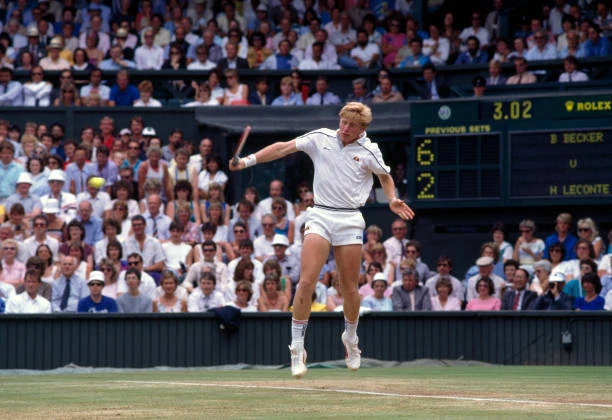 BORIS BECKER OF West Germany enroute to winning the men's singles - Old ...