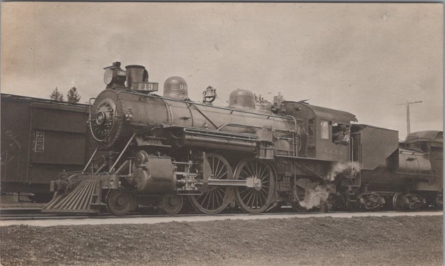 STEAM LOCOMOTIVE NUMBER 99, Train RPPC Unposted RPPC Photo Postcard ...