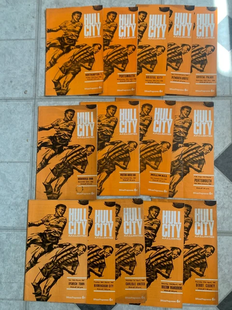 14 X HULL City Home Programmes 1966/67 season £5.42 - PicClick UK