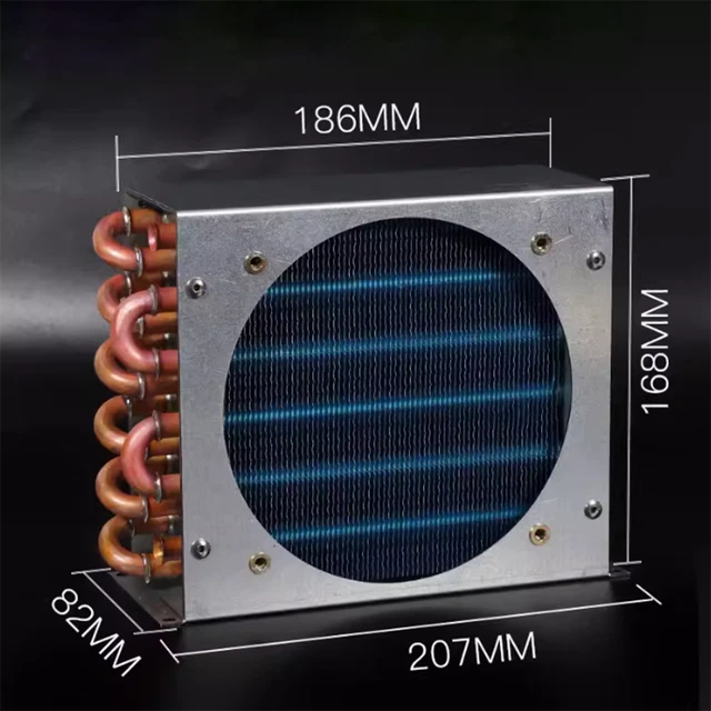 COPPER TUBE HEAT Exchanger Air-Cooled Fan Small Shell Condenser ...