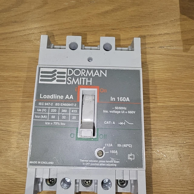 DORMAN SMITH LOADLINE MCCB 160 Amp 25kA Triple Pole 160A ~ Type AA ...