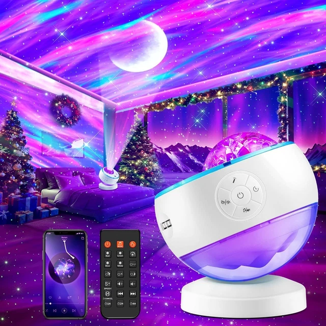 GALAXY STAR PROJECTOR Night Light Bluetooth White Noise 16 Color Aurora ...