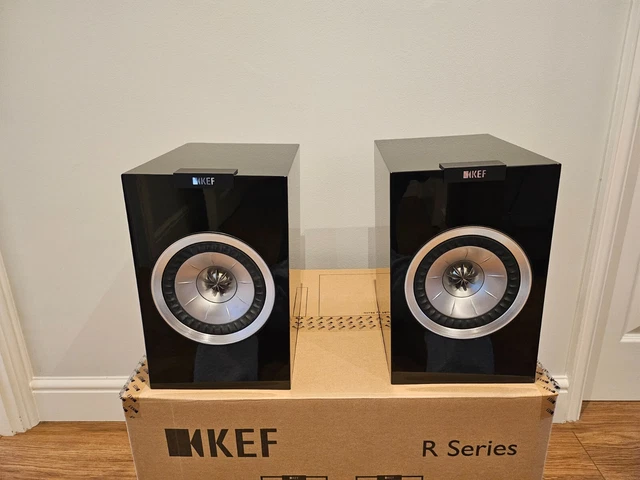KEF R100 BOOKSHELF Loudspeakers, in Black Gloss (pair) £100.00 - PicClick UK