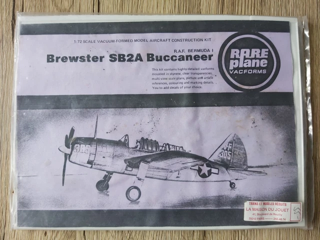 RARE PLANE VACFORMS 1:72 BREWSTER SB2A BUCCANEER EUR 5,00 - PicClick FR