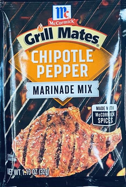 5X MCCORMICK GRILL Mates CHIPOTLE PEPPER Seasoning Marinade Mix 1.13 oz ...