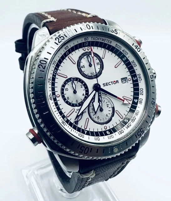 SECTOR 270 CHRONOGRAPH Alarm Watch! Collectible, Original Box & Booklet ...