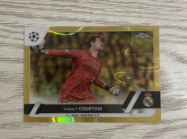 TOPPS CHROME UEFA UCC UCL 2023 Thibaut Courtois Gold Lava SP 1:281 ...