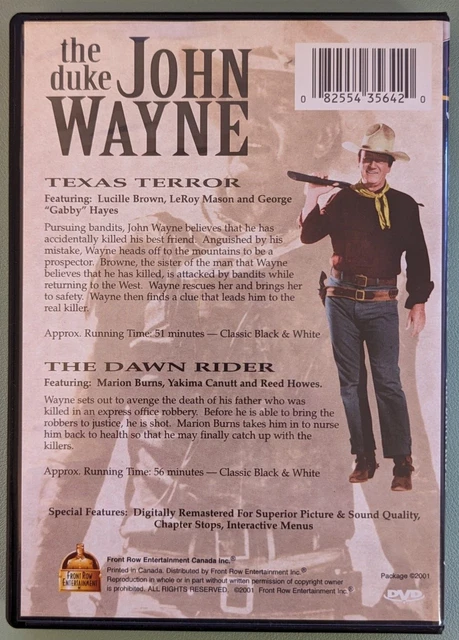 JOHN WAYNE - Texas Terror/The Dawn Rider (DVD, 2001) $7.65 - PicClick CA
