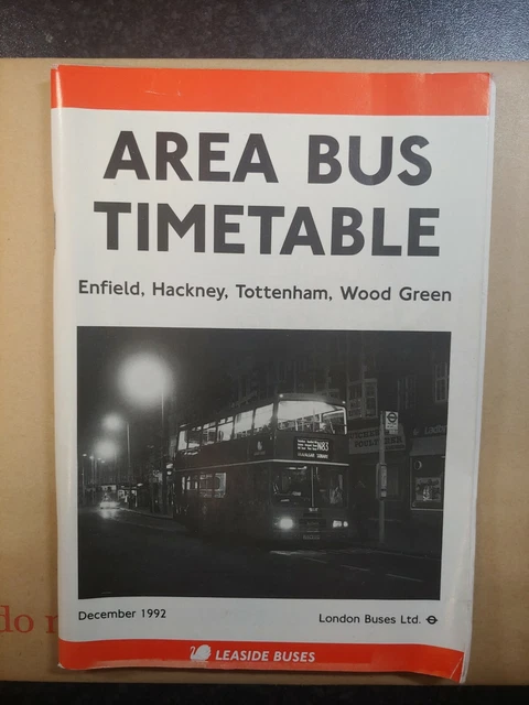 LONDON TRANSPORT BUS Leaflet Timetable Route Area Bus Timetable 1992 12 ...