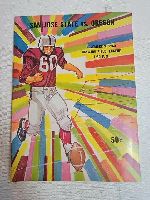 VINTAGE 1960S UNIVERSITY of Oregon Ducks Football Game Program SJSU ...