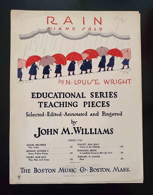 PARTITION DE PIANO originale Rain Piano Solo 1929 9" x 12" EUR 10,53 ...