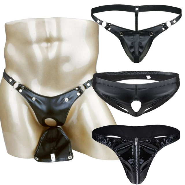 DE HERREN WETLOOK G-String Tanga Bikini Slips Leder-Optik Unterwäsche ... DE HERREN WETLOOK G-String Tanga Bikini Slips Leder-Optik Unterwäsche ...