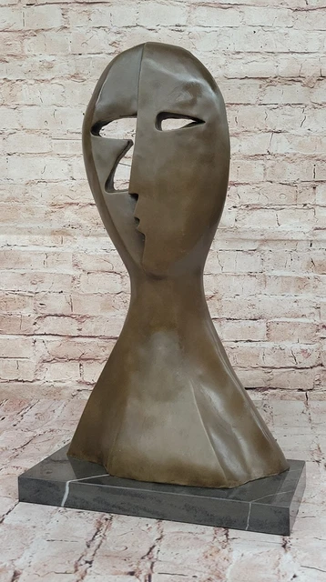 PABLO PICASSO HOMMAGE - Bronze Sculpture Mask - Two Faces- 100 % Bronze ...
