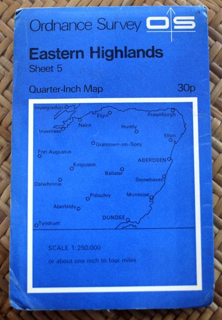 ORDNANCE SURVEY QUARTER-INCH Map Eastern Highlands (Sheet 5) Good ...