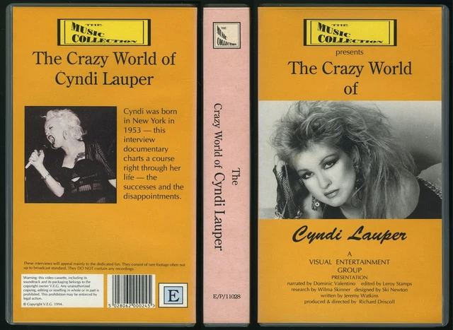 CYNDI LAUPER - The Crazy World Of... 1994 UK VHS Video RARE [VG+ ...