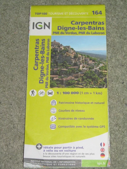 CARTE FRANCE IGN, échelle 1:100 000 : feuille 164 Carpentras & Digne ...