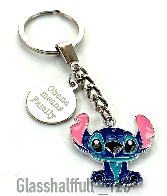 STITCH KEYRING DISNEY Lilo Stitch Keychain Ohana Means Family Bag Charm ...