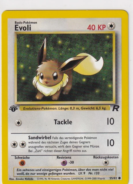 POKEMON MAPPA TEAM Razzo No. 55/82 Evoli First Edizione Tedesco EUR 16 ...