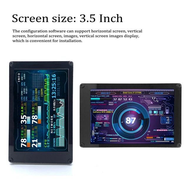 DUAL USB AIDA64 Chassis Display Screen 3.5" IPS LCD Monitor Display For ...
