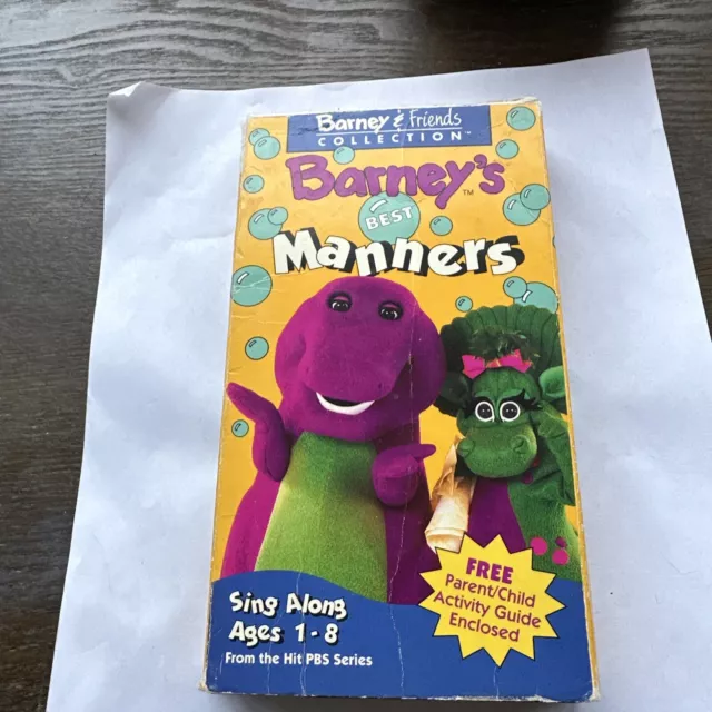 BARNEY - BARNEYS Best Manners (VHS, 1993) = Sing Along Ages 1-8 - From ...