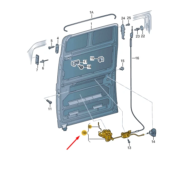 VW TRANSPORTER T6 Right Sliding Door Remote Control Lock 7E3843654AC ...