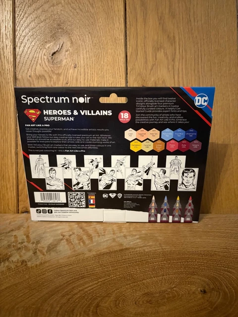 FAN ART SUPERMAN art kit 18pc by Spectrum Noir (26001) £12.99 - PicClick UK