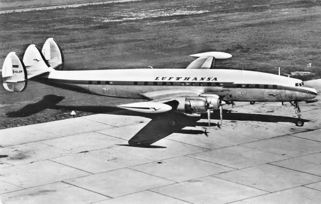 LOCKHEED SUPER G Constellation Luthansa Airlines Airplane OLD PHOTO £5. ...