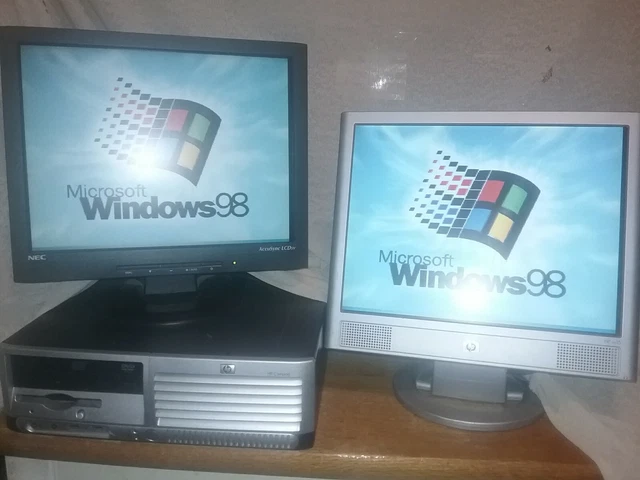WINDOWS 98 SE DOS Computer PC DUAL MONITOR DVI/VGA Video SATA Pentium 4 ...