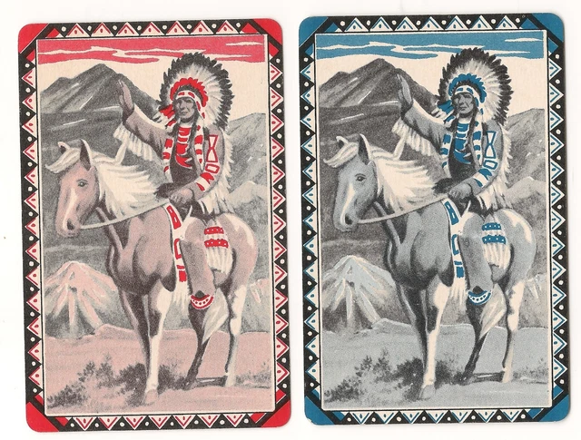 2 VINTAGE SWAP Playing Cards Horse Horses Native American Indians EUR 1 ...