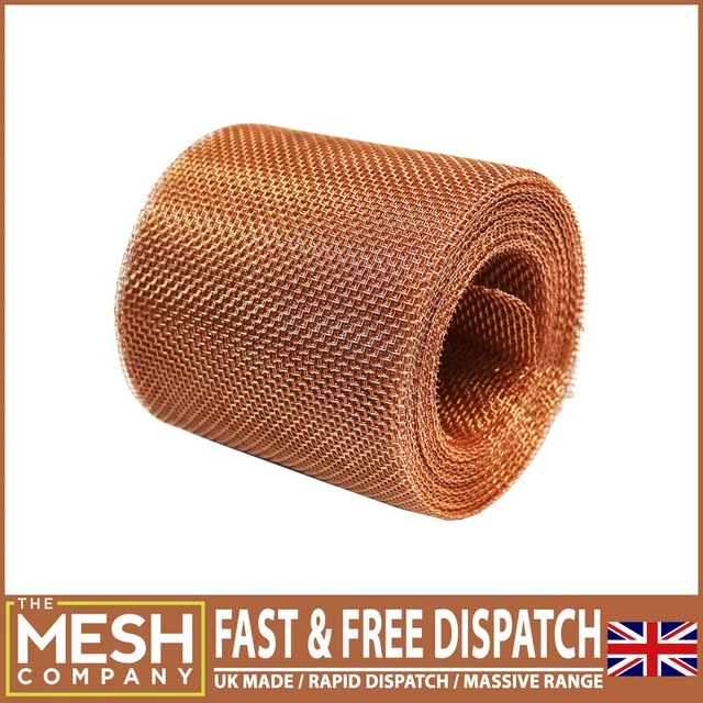 PURE COPPER 2.5MM Hole RFI Screen Soffit Mesh Rolls Vents Slugs Mouse ...