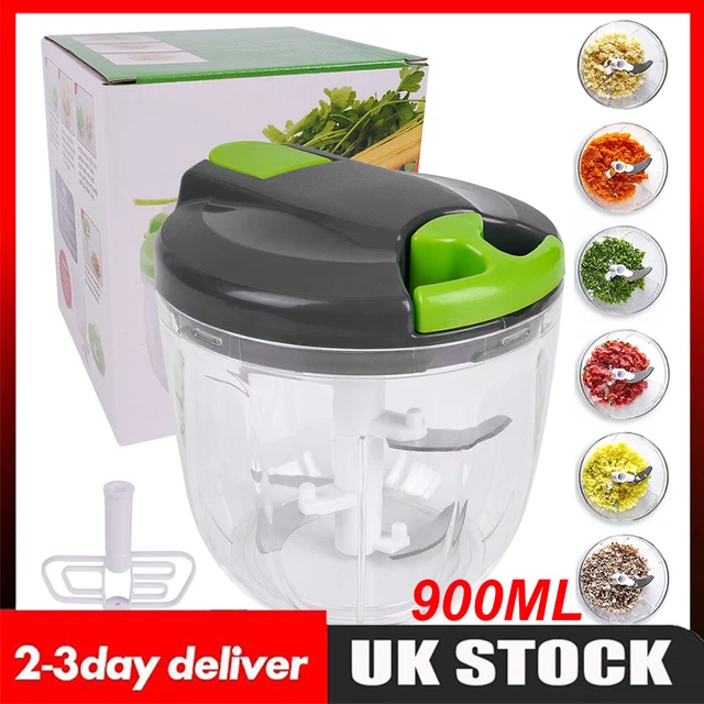MANUAL FOOD CHOPPER Pull Cord Pulling Vegetable Slicer Hand Blender ...