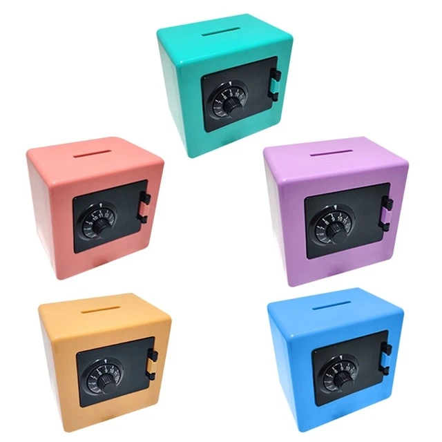 MINI MONEY BOXES Combination Lock Change Coin Saving Banknote Cash ...