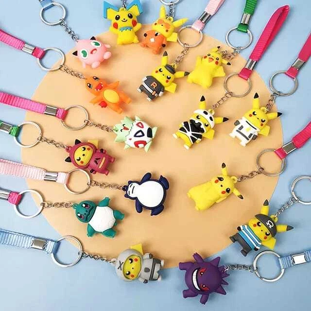 PARTY FAVOURS POKEMON Keyring Bag Charm Anime Pikachu-Squirtle ...