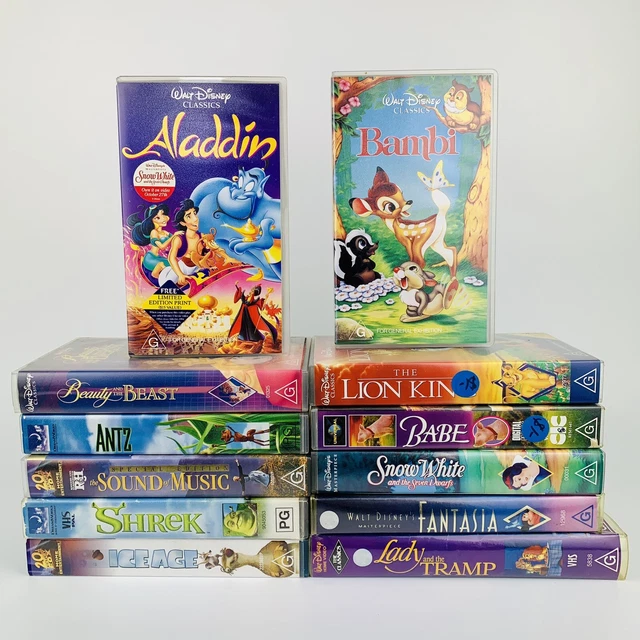 12 X CHILDREN Classic VHS Tape Animated Movies Disney Pixar Bulk Lot ...