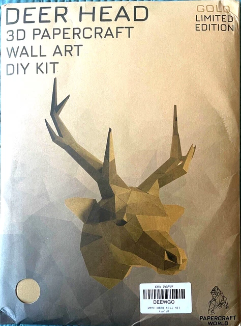 3D MODEL Paper Deer Head Wall Art/ Sculpture Papercraft World DIY Craft ...