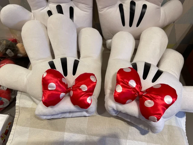 DISNEY MICKEY & Minnie Mouse Plush Hands Costume Gloves 10" £24.99 ...