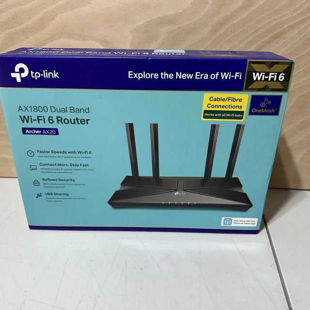 TP-LINK ARCHER AX20 AX1800 Dual-Band Wi-Fi 6 Router New Sealed Box £44. ...