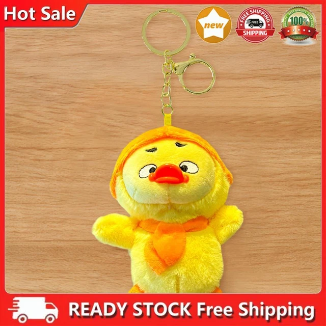 KAWAII DUCK KEYCHAIN Plush Cartoon Duck Keychain Cute Fluffy Duck Doll ...