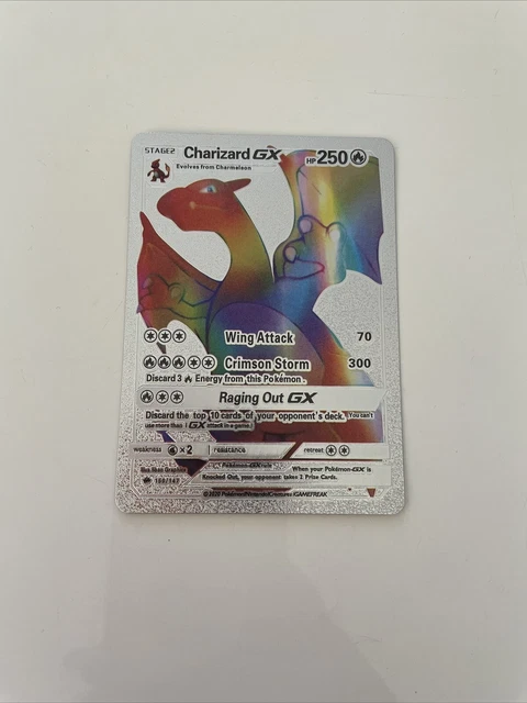 POKEMON CARD SILVER Rainbow Charizard GX. Fan Art NEW EUR 3,44 ...