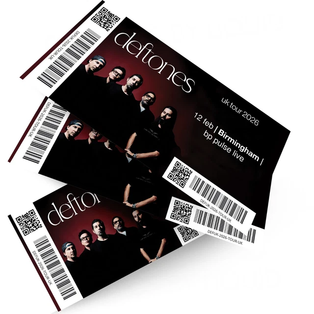DEFTONES TICKET UK Tour 2026 Gift Ticket Souvenir For Metal Fans ...