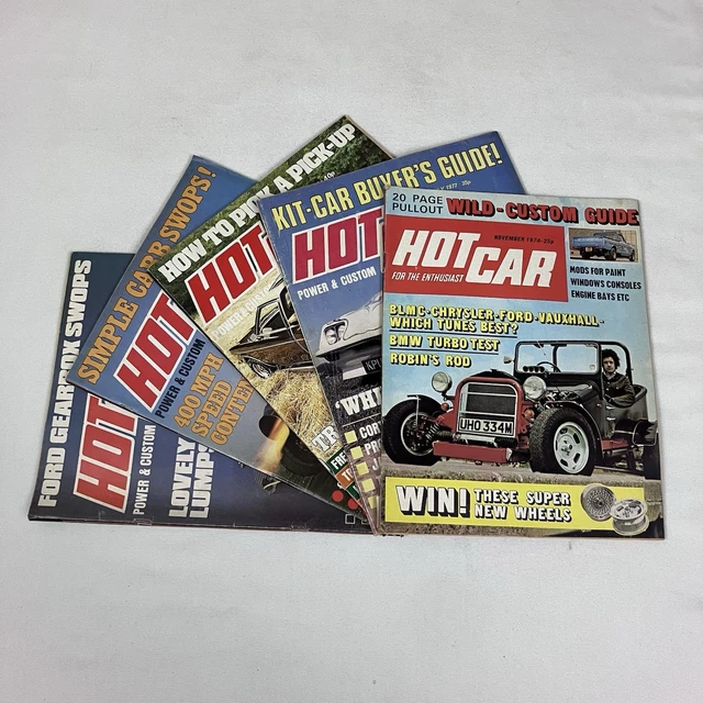 HOT CAR MAGAZINE - Bundle of 5 Vintage Magazines From The 1970s £14.99 ...